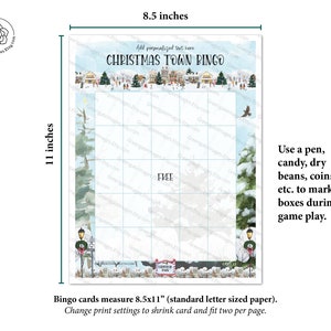 FILLABLE Christmas Town Bingo Template: 50 Cards Printable Pdf ...
