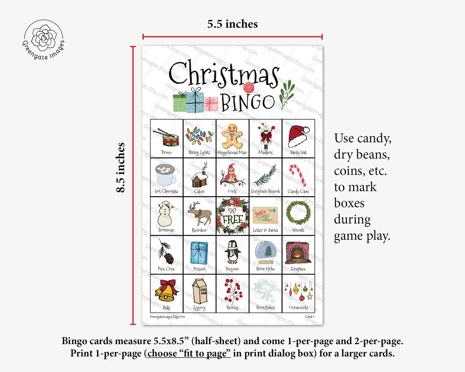 Christmas/holiday Bingo Cards: Printable Bingo 50 Cards - Etsy