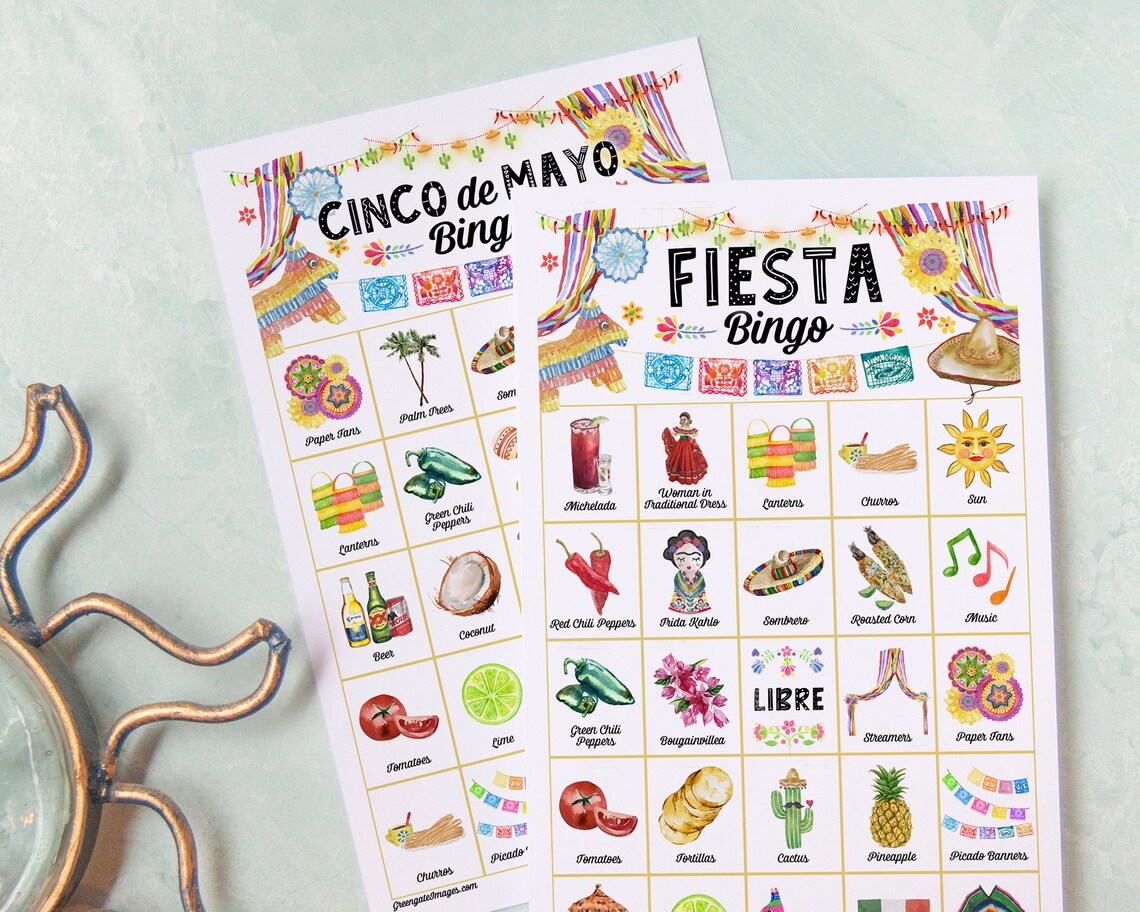 Fiesta/cinco De Mayo Bingo Cards: Printable Bingo 50 Cards - Etsy