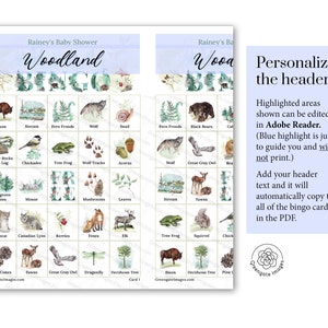 Woodland/forest Bingo - 50 PRINTABLE Unique Cards, Game Idea, Great ...