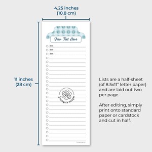 Printable List Paper - Editable/fillable Instant Download PDF. To-do ...