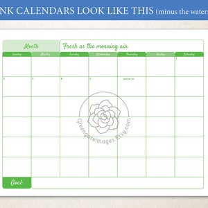 Editable Calendar Templates: 8.5x11" Landscape Calendar Pages ...