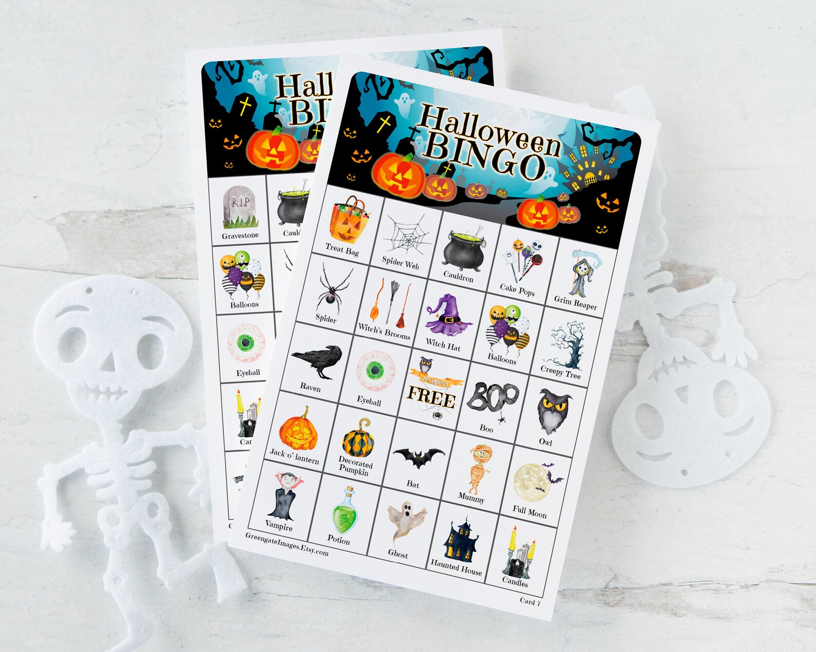 Halloween Bingo Cards: Printable Bingo 50 Cards Party Idea - Etsy