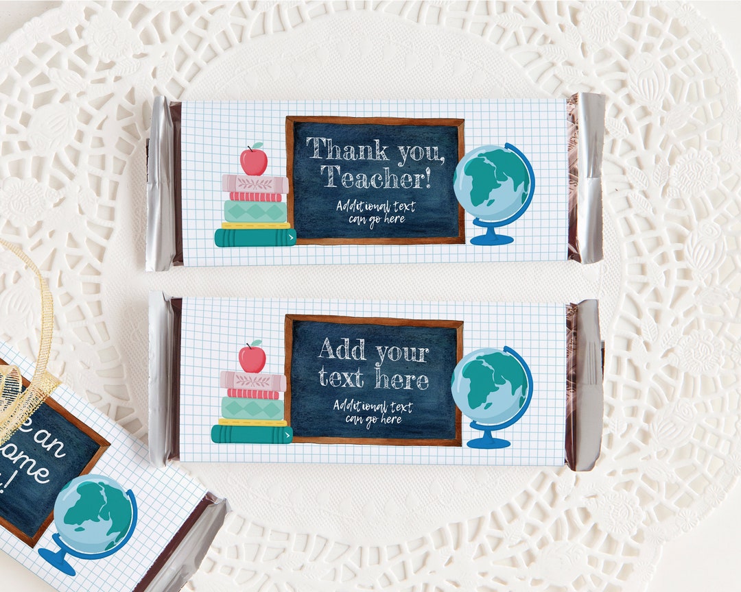 School Candy Bar Wrappers PRINTABLE Custom Hershey Wrap, Editable in ...