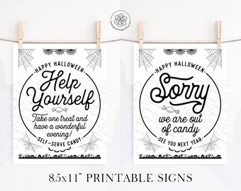 Halloween Help Yourself Signs | Etsy