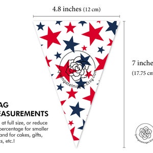 Patriotic Bunting Decoration, Printable Banner, Stars Design, Memorial ...