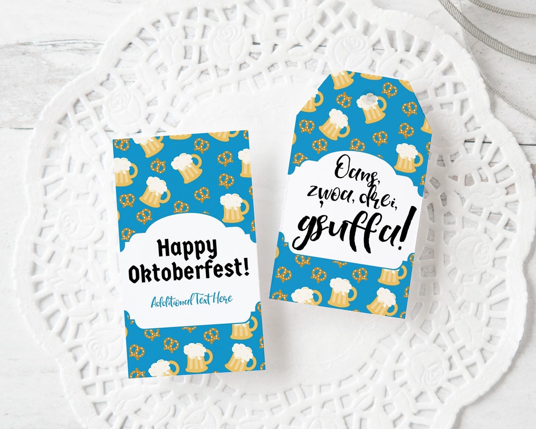 Oktoberfest Gift Tag - Printable Gift Tag, Favor Tag, Hang Tag, Edit in ...