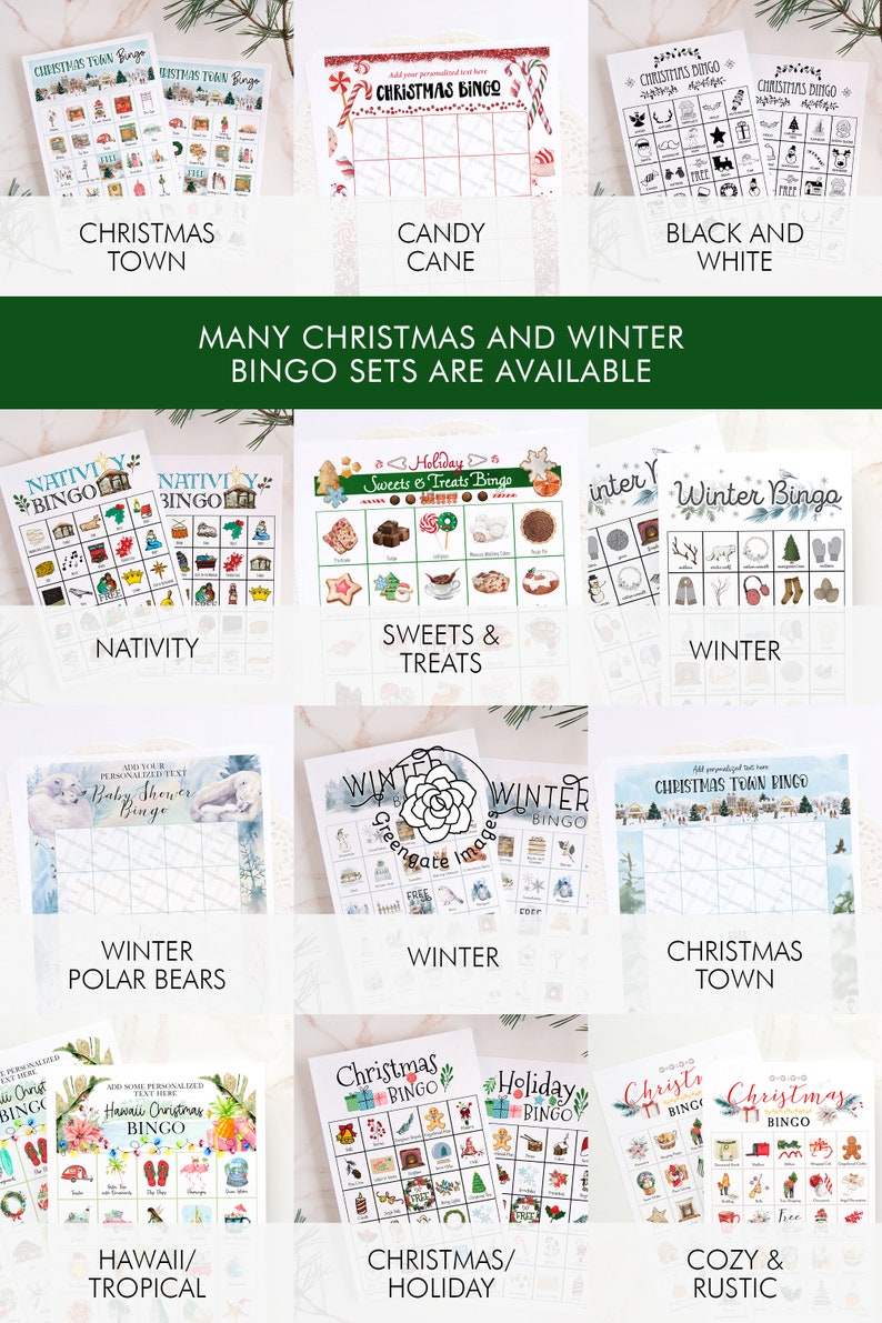Snow Bingo Cards: Printable Bingo 50 Cards Senior Citizen - Etsy