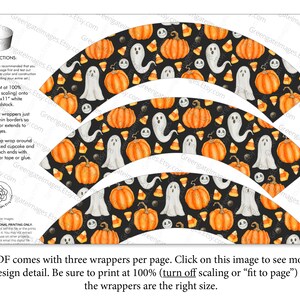 Halloween Cupcake Wrappers - Printable Cupcake Wraps With Watercolor ...