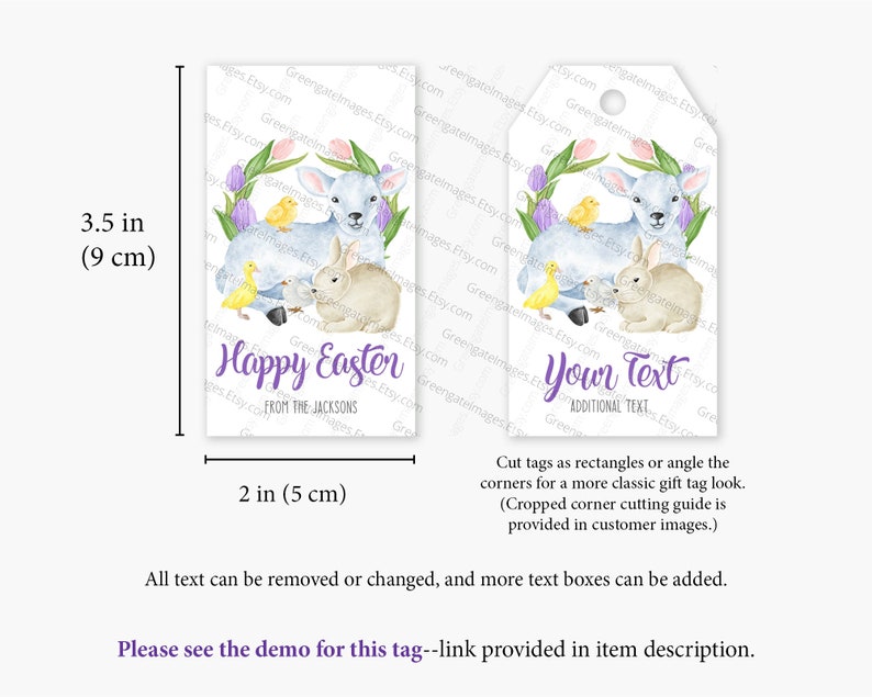 Easter / Spring Gift Tags Printable Gift Tags Editable - Etsy