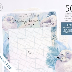 FILLABLE Winter Bingo Template: 50 Cards Printable Pdf, Editable ...