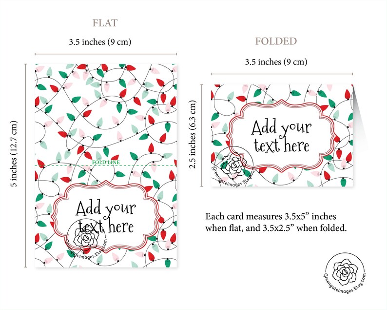 Christmas Light Buffet Signs - PRINTABLE Place Cards, Christmas Party ...