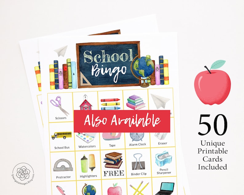 FILLABLE School Bingo Template: 50 Cards Printable Bingo Pdf, Editable ...