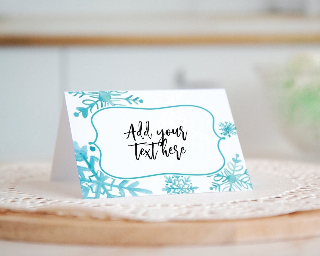 Christmas Buffet Signs PRINTABLE Place Cards, Snowflake Party Decor ...