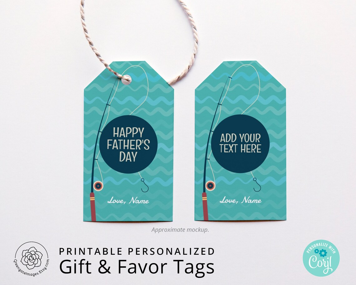 Fishing Gift Tag Father's Day Gift Tags Printable Gift - Etsy