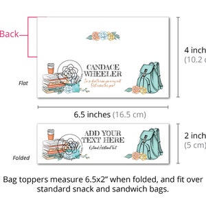 6.5 Printable Bag Topper School Goody Bag, Ziplock Topper, Foldover ...