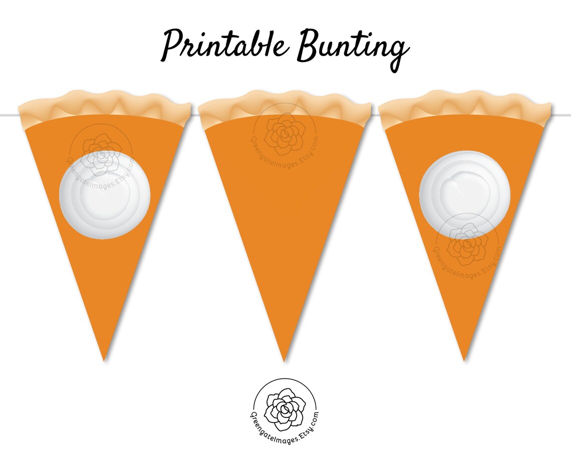 Pumpkin Pie Bunting Fall Banner Printable Bunting Banner - Etsy