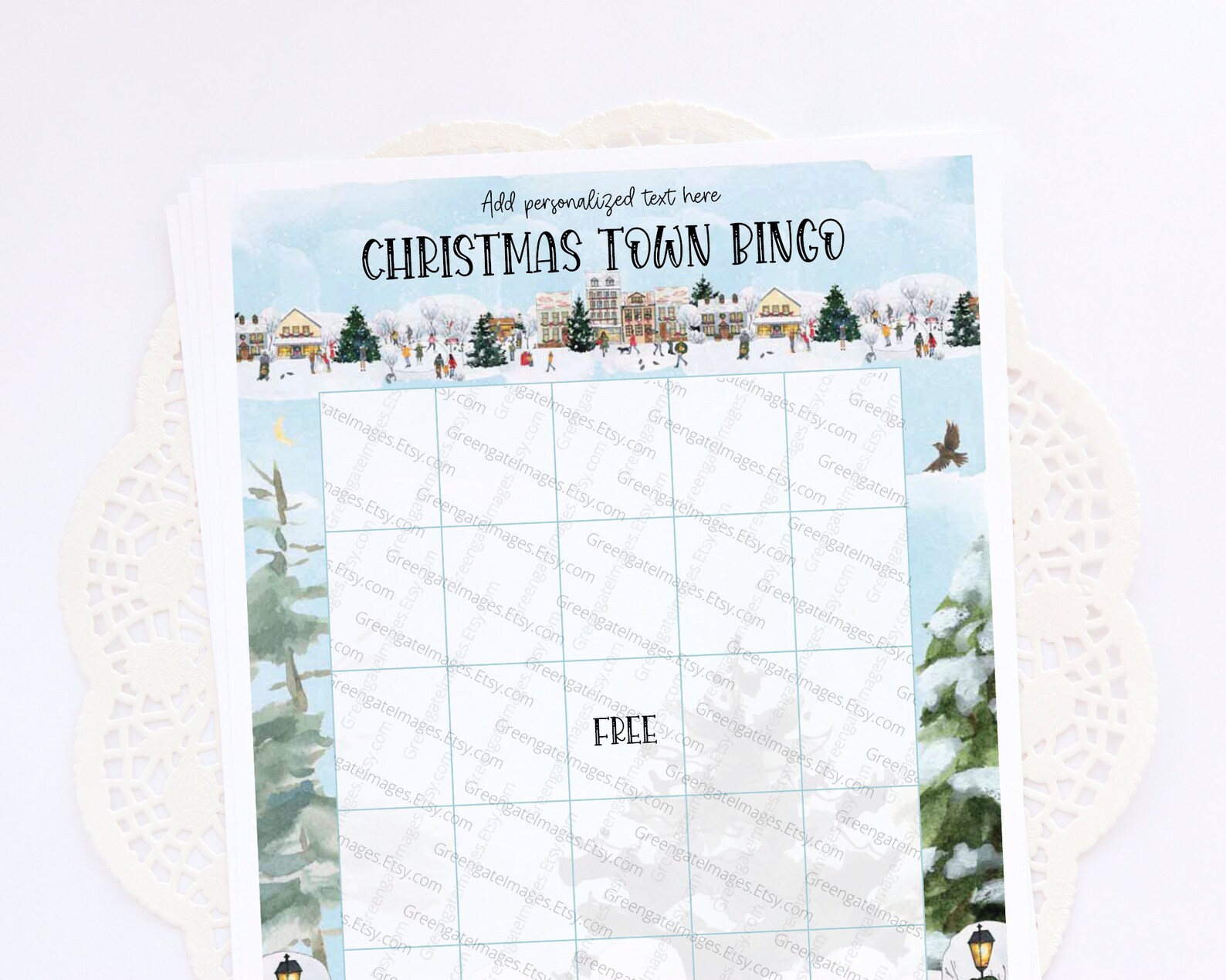 FILLABLE Christmas Town Bingo Template: 50 Cards Printable | Etsy