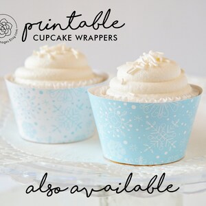 Mint Green Snowflake Cupcake Wrappers - Printable Cupcake Wrappers ...