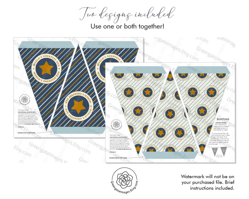 Father's Day Bunting PRINTABLE Banner for Father's - Etsy