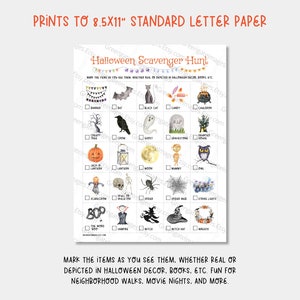 Halloween Scavenger Hunt - Printable Elementary Kids Games ...