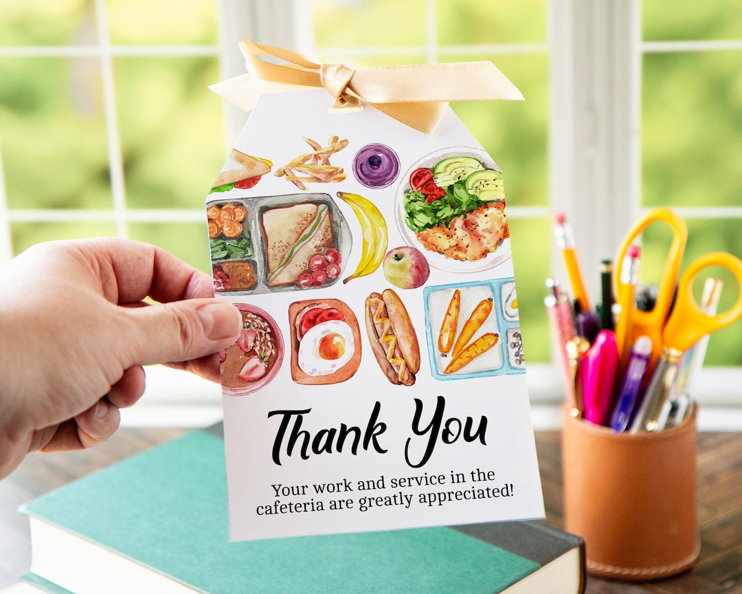Cafeteria Staff Thank You Gift Tag - Jumbo PRINTABLE Editable Corjl, Xl ...