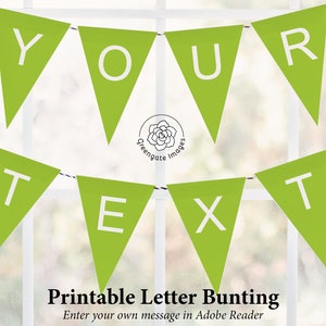 Lime Green Letter Banner - PRINTABLE, Editable Banner PDF. Instant ...