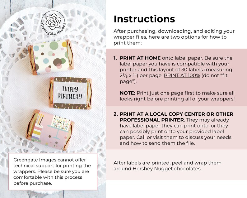Birthday Nugget Wrappers - Printable/fillable PDF Download for Wrapping ...