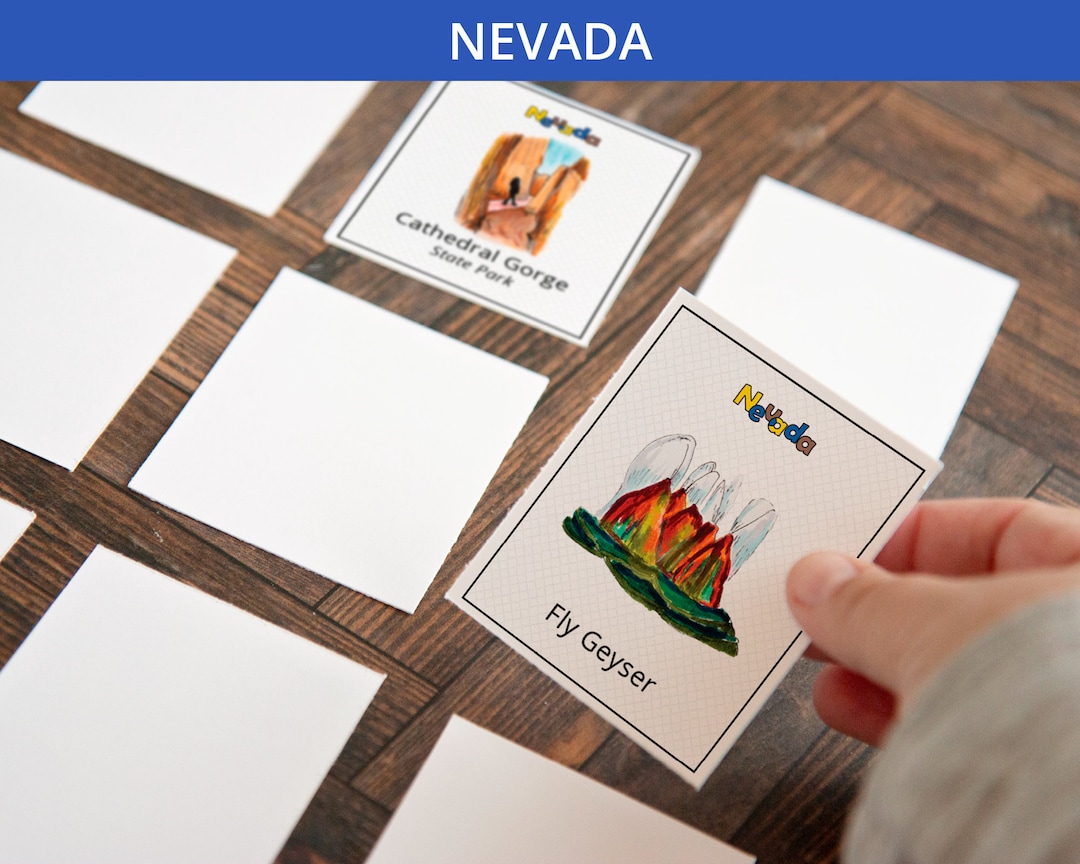 Nevada Memory Game - PRINTABLE Downloadable Activity PDF. Matching Game ...
