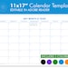 11x17 Editable Calendar Templates Landscape Calendars, Set of Different ...