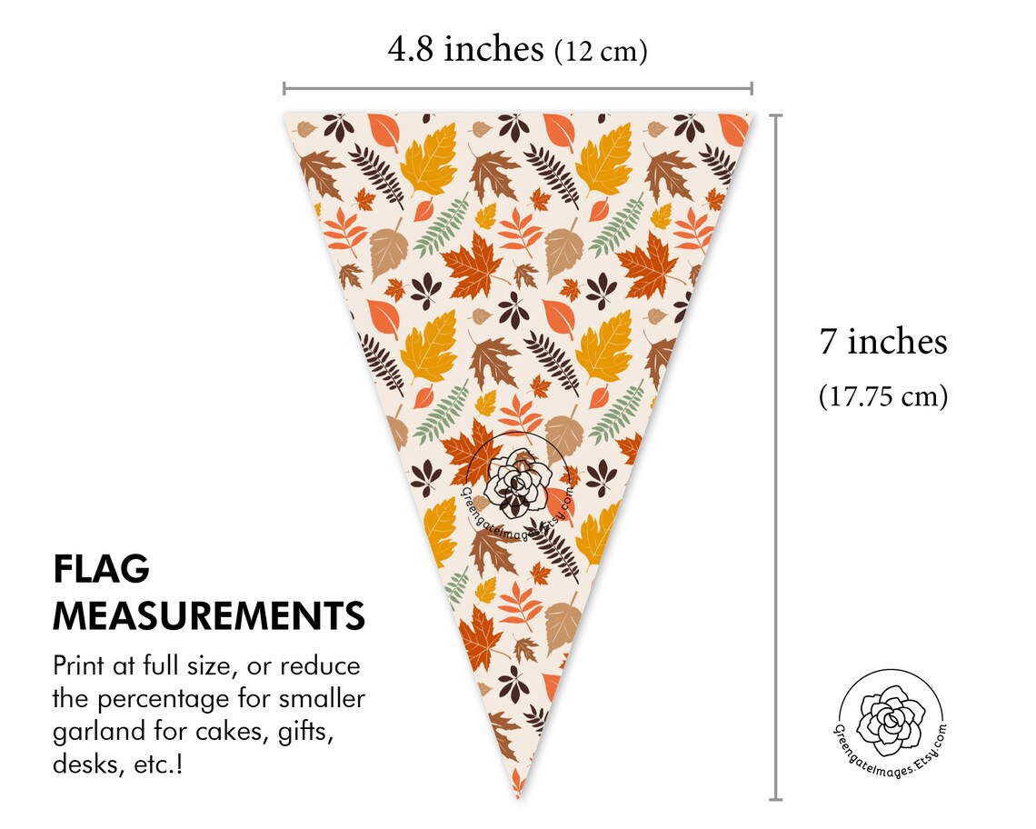 Fall Bunting PRINTABLE Banner With Mixed Prints in Orange - Etsy