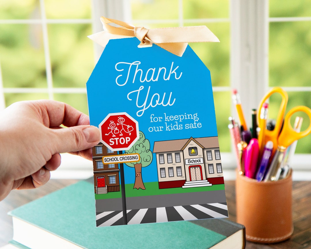 Crossing Guard Gift Tag - Jumbo PRINTABLE Editable Corjl, Xl Tag, Giant ...