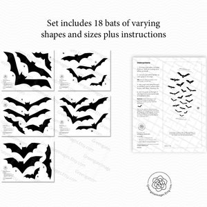 PRINTABLE Bat Collage Halloween Bat Mural Decoration. Solid Black ...