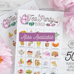 Mother's Day Bingo - 50 Printable Bingo Cards, Mom Ladies Tea Party ...