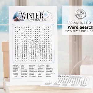 Winter Word Find - PRINTABLE Downloadable Activity. Cold Weather Word ...