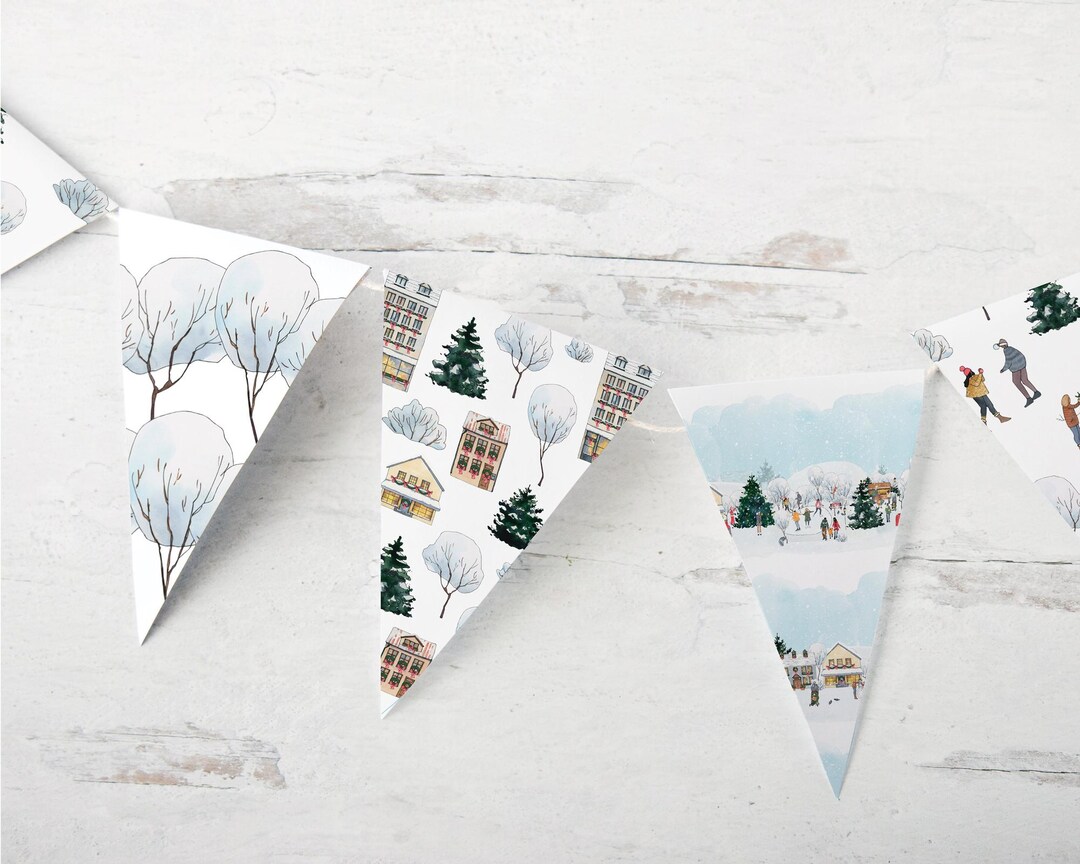 Christmas Town Bunting - PRINTABLE Paper Banner That You Can Download ...