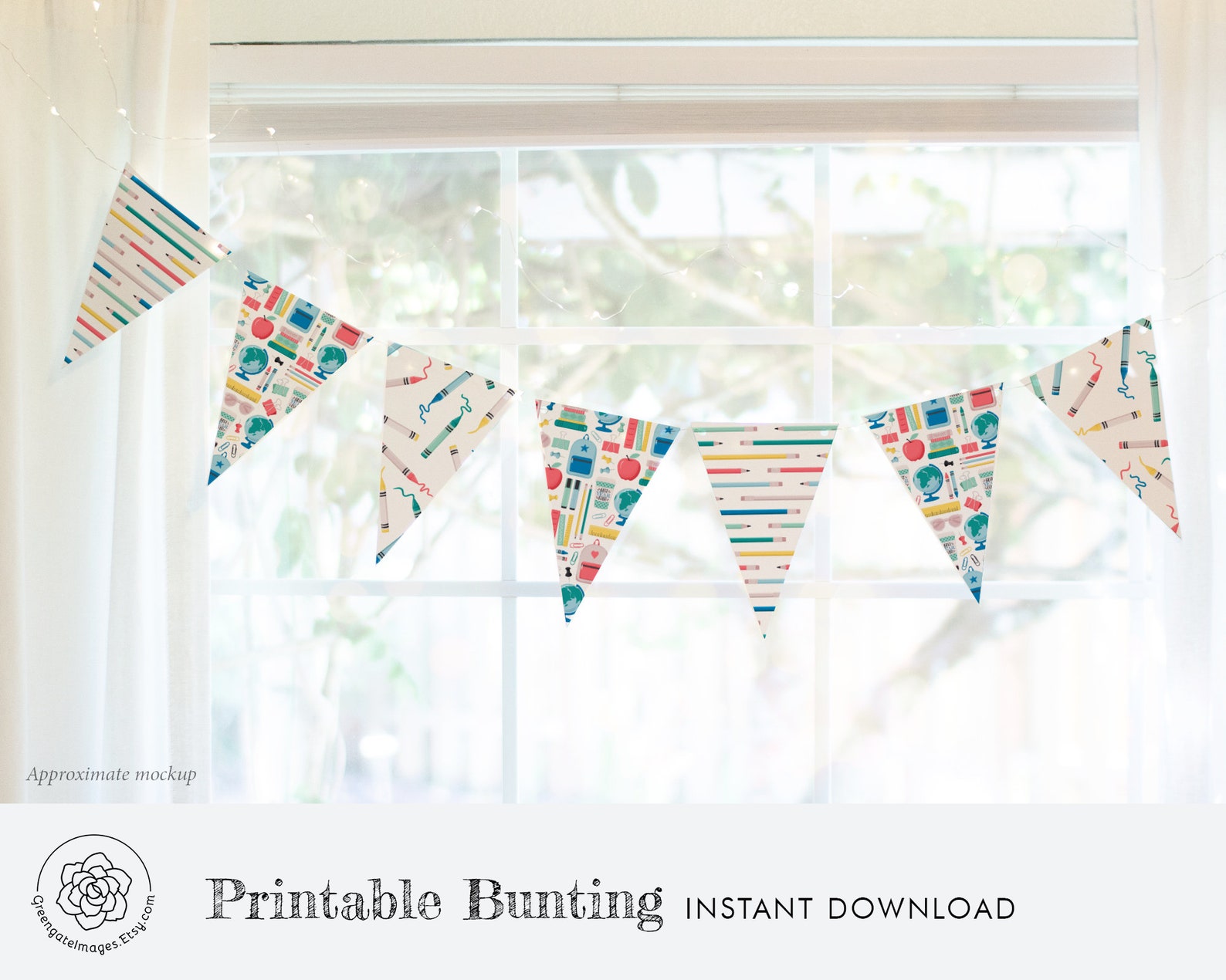 School/classroom Bunting PRINTABLE Banner for Teachers Back - Etsy