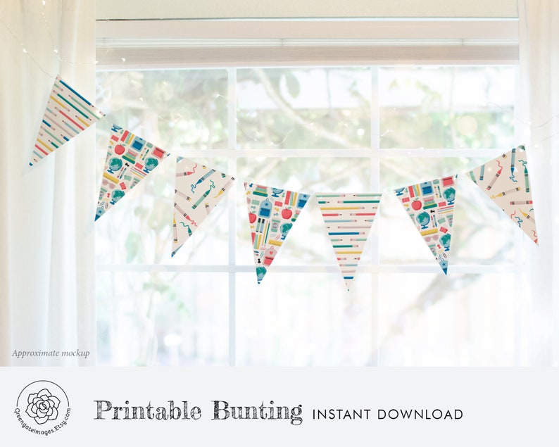 School/classroom Bunting PRINTABLE Banner for Teachers Back - Etsy