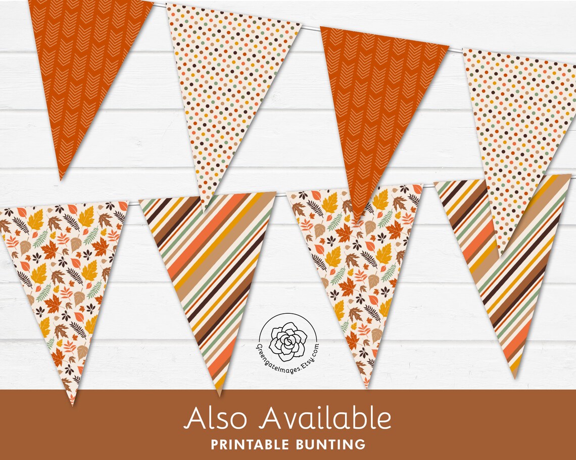 Pumpkin Pie Bunting Fall Banner Printable Bunting Banner | Etsy