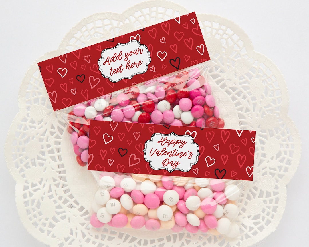 6.5" Valentine's Day Bag Toppers - PRINTABLE Sandwich Bag Card, Topper ...