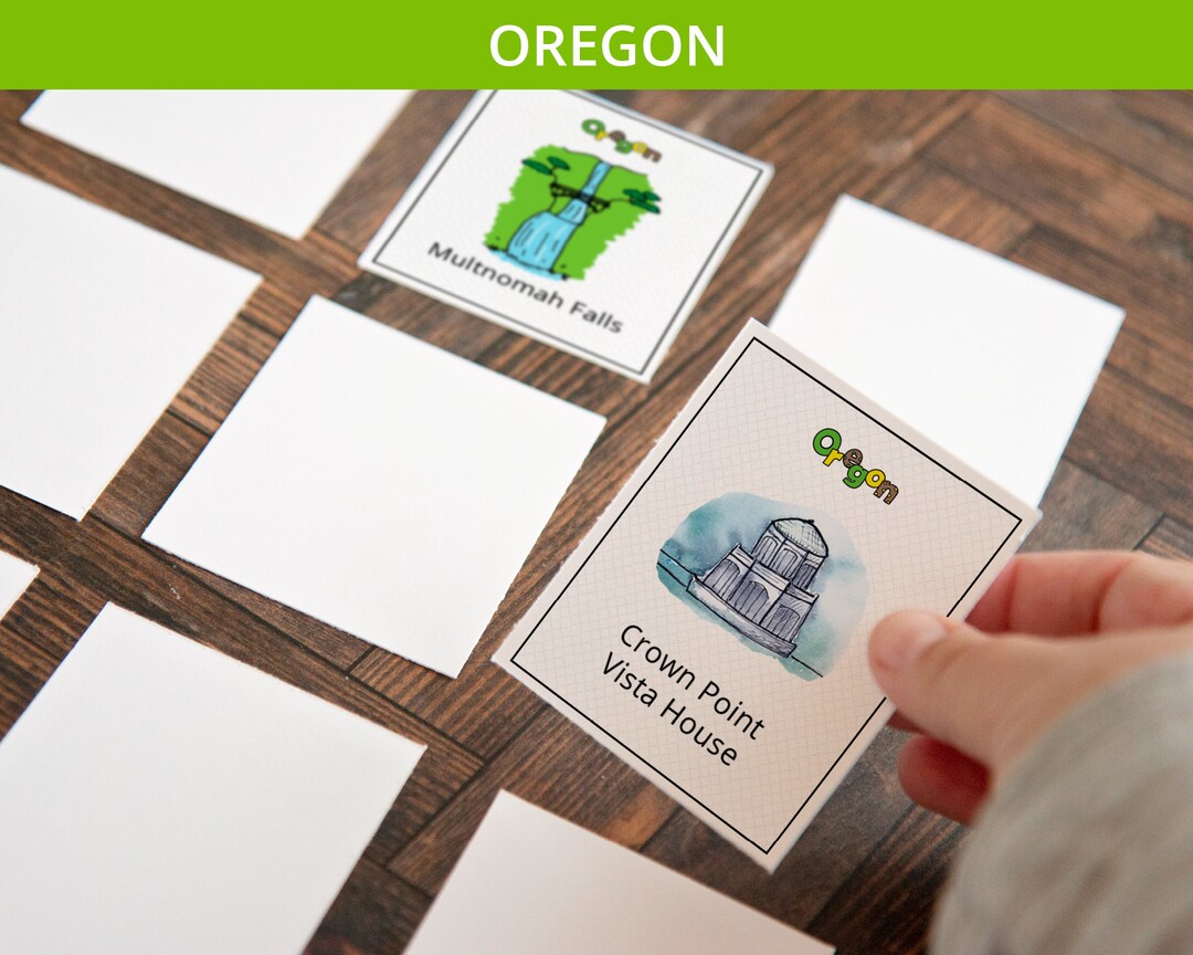 Oregon Memory Game - PRINTABLE Downloadable Activity PDF. Matching Game ...