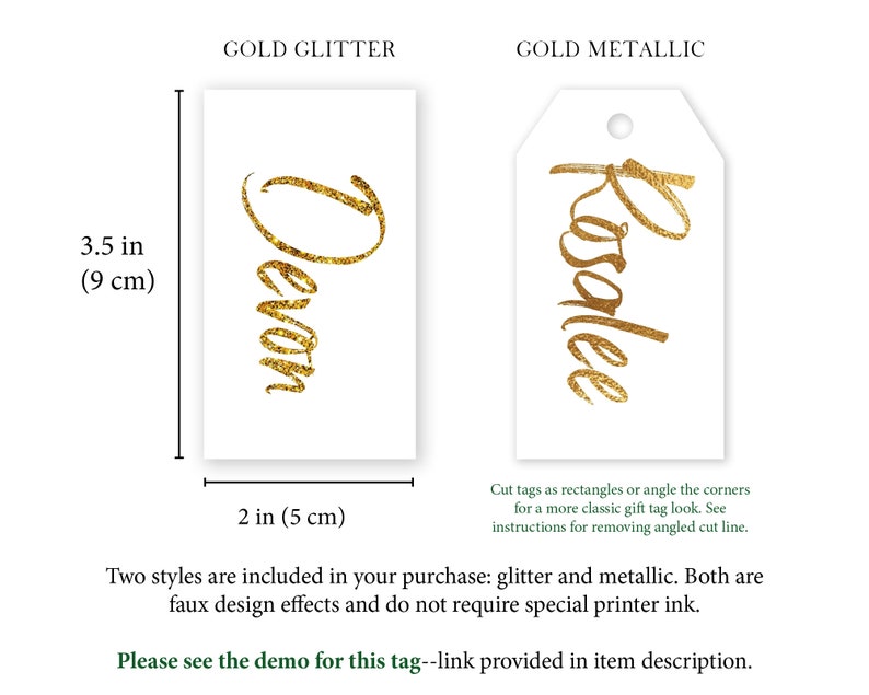 Gold Name Gift Tags - Corjl Editable, Favor Tags, Printable Hang Tags ...