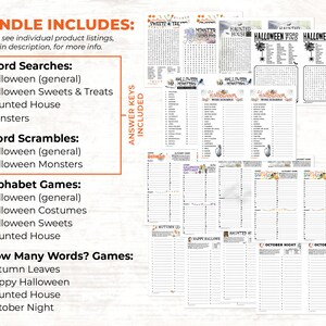 Halloween Word Game Bundle - PRINTABLE Instant Digital Download Pdfs ...