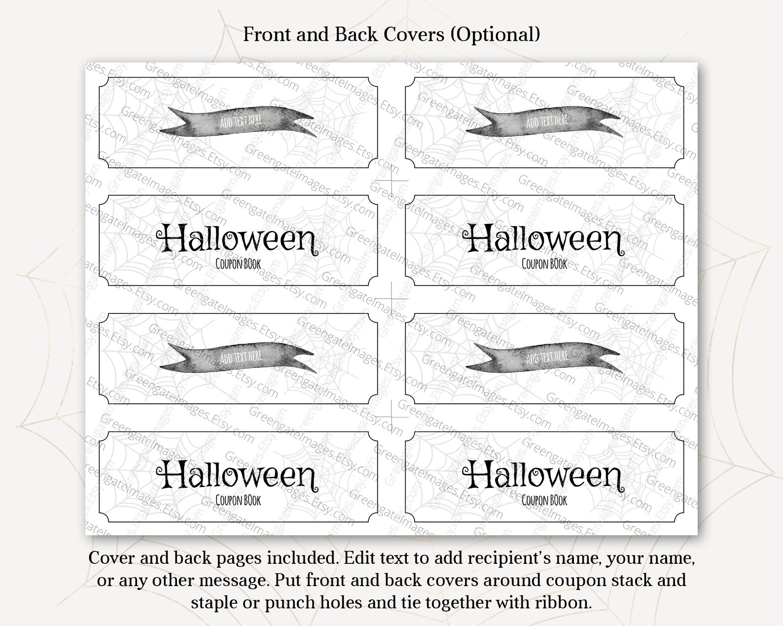 Halloween Coupon Template: Printable Coupon Book, Editable Coupons, Diy ...