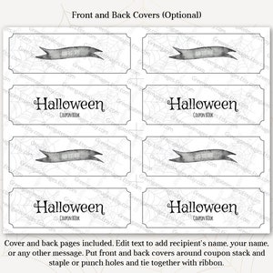 Halloween Coupon Template: Printable Coupon Book, Editable Coupons, Diy ...