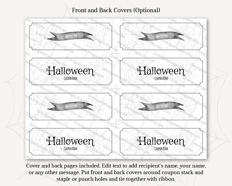 Halloween Coupon Template: Printable coupon book editable | Etsy