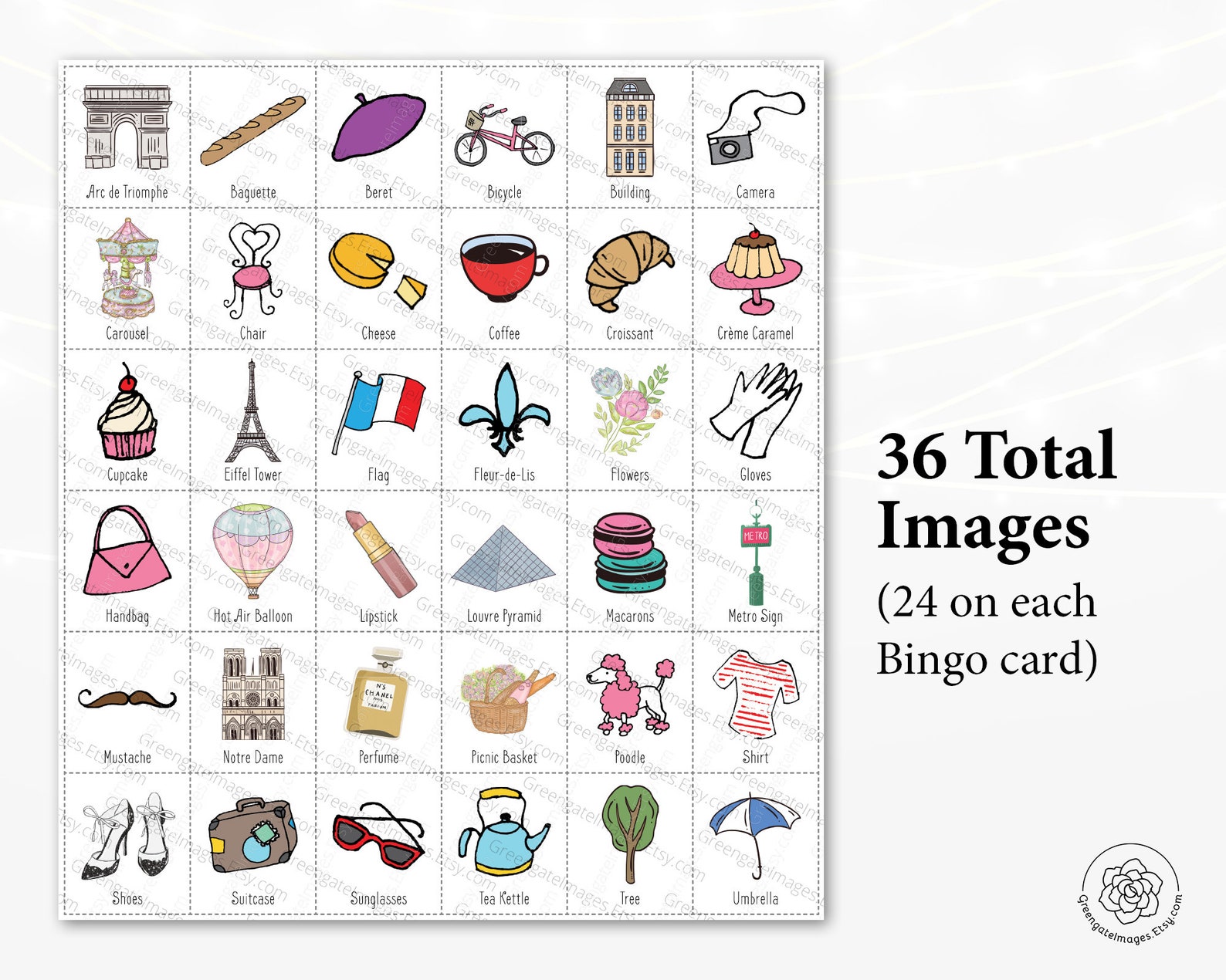 Paris Bingo Cards: Printable Bingo Cards 50 Cards Senior - Etsy Canada