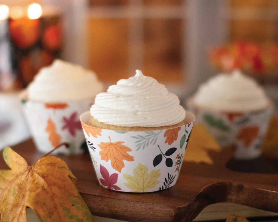 Fall Cupcake Wrappers - Printable Cupcake Wrappers, Autumn Cupcakes ...