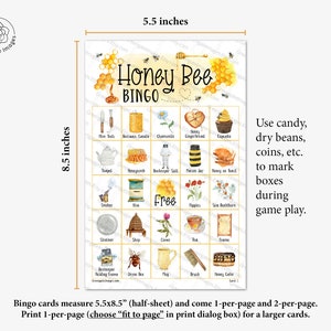 Honey Bee Bingo - 50 PRINTABLE Unique Cards, Game Idea, Beekeeping ...