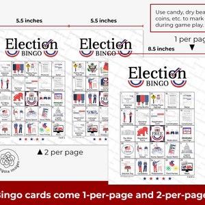 Election Bingo - 50 PRINTABLE Unique Cards. Instant Digital Download ...